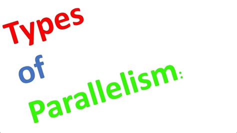 types of parallelism youtube