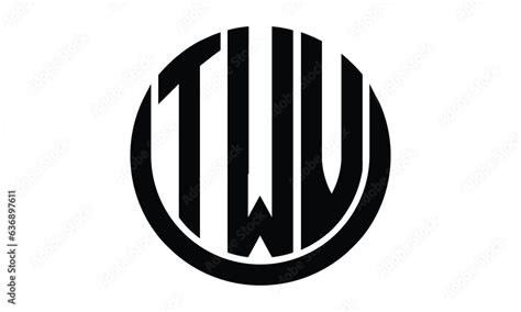 Twv Shield In Circle Logo Design Vector Template Lettermrk Wordmark Monogram Symbol On White