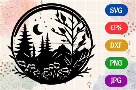 Nature Silhouette Vector Svg Eps Dxf Graphic By Creative Oasis