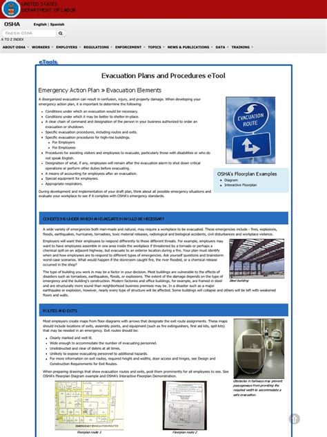 Evacuation Plans And Procedures Etool Emergency Action Plan