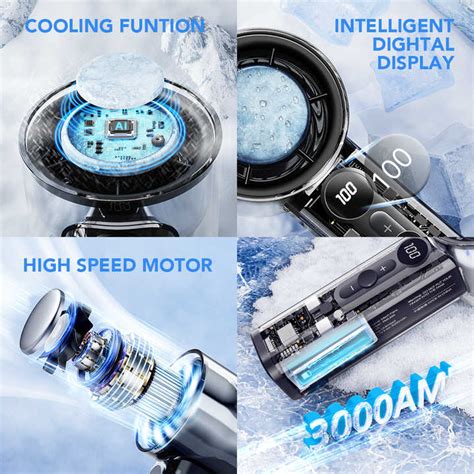 3000mah Rechargeable Handheld Fan With Led Display Cold Compress