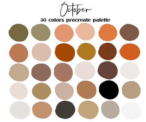 October Neutrals Procreate Color Palette Ipad Procreate Etsy Artofit