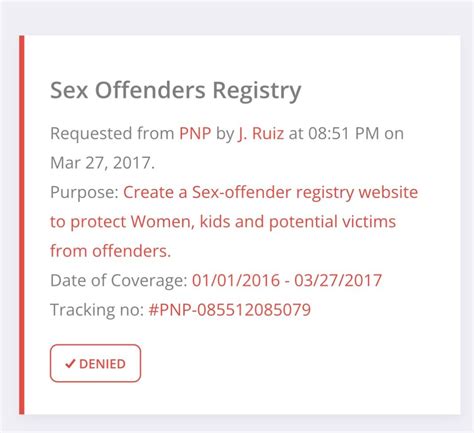 Someone In 2017 Suggested A Creation Of Registry List Of Sex Offenders In Foi Website R