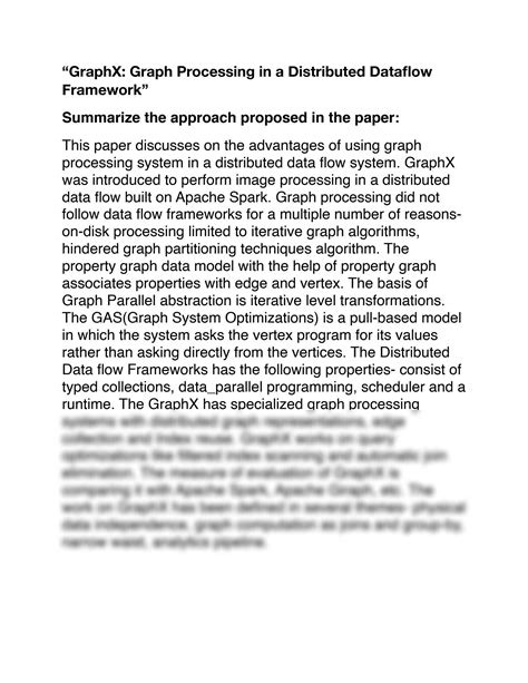 Solution Graphx Graph Processing In A Distributed Dataflow Framework