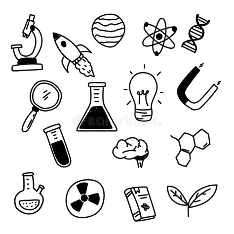 科学涂鸦矢量图集的可爱设计 向量例证 插画 包括有 投反对票 要素 查出 例证 原子 凹道 191568890