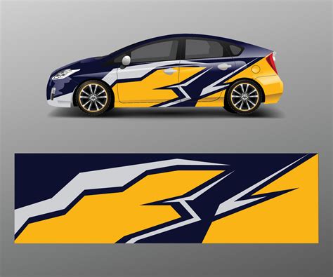 Racing Car Wrap Abstract Strip Shapes For Company Car Wrap Sticker