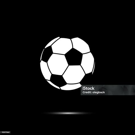 흰색 축구 공 아이콘입니다 벡터 흰색 축구공 검은 배경에 고립 Championship에 대한 스톡 벡터 아트 및 기타 이미지