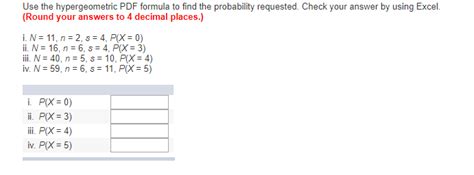 Solved Use The Hypergeometric PDF Formula To Find The Chegg