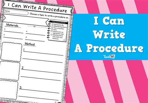 I Can Write A Procedure Teacher Resources And Classroom Games
