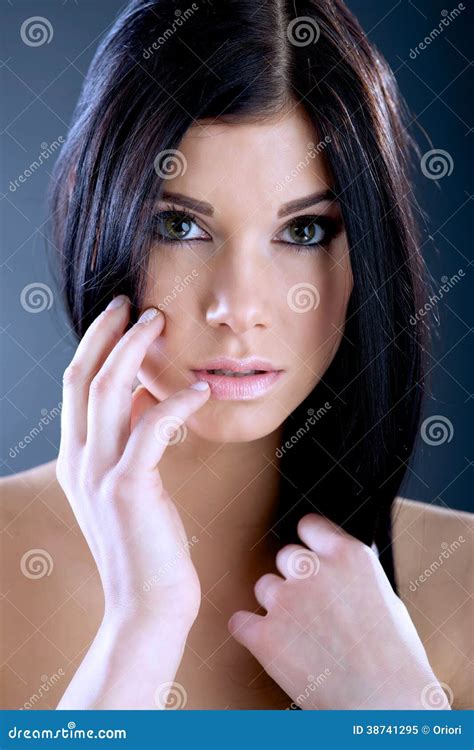 Portrait Of Woman Stock Image Image Of Hand Brunette 38741295