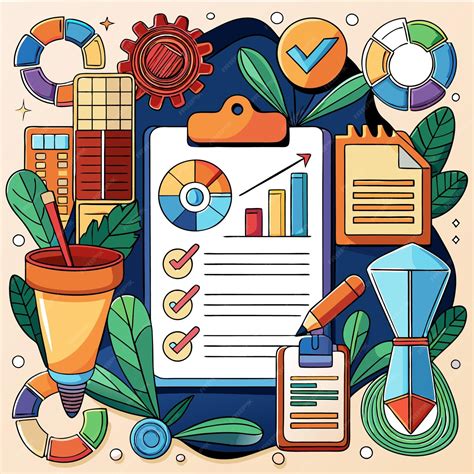Colorful Graphic Depicting Data Analysis And Project Management Tools Premium Ai Generated Vector