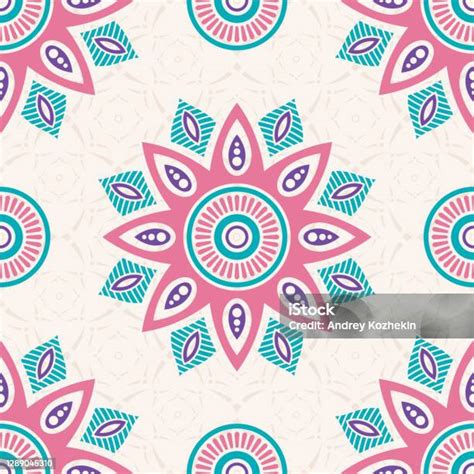 만다라와 매끄러운 벡터 색상 패턴 추상 동양 만다라 배경 0명에 대한 스톡 벡터 아트 및 기타 이미지 0명 고풍스런 기하