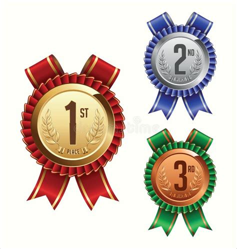 Cinta Del Premio Oro Plata Y Bronce Ilustración Del Vector