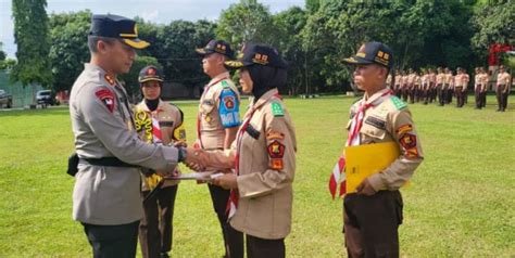 Polres Banyuasin Gelar Upacara Penutupan Perkemahan Bakti Saka Bhayangkara Ke II Tahun