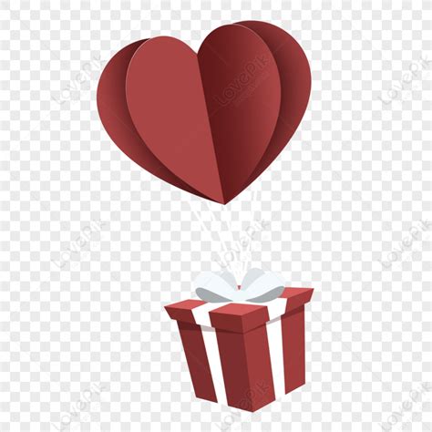 Love Balloon Silhouette With T Box Romantic Ribbon Png Image Free