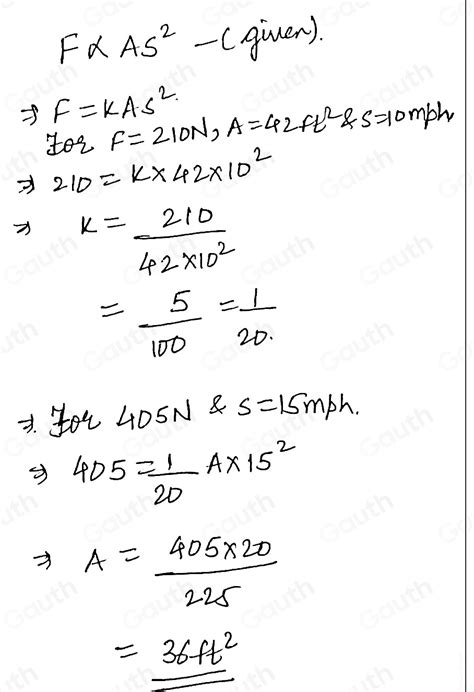 Solved The Drag Force F On A Boat Varies Jointly With The Wet Surface Area A Of The Boat And
