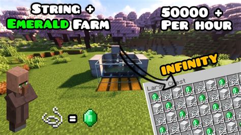 Minecraft easy automatic string + Emerald Farm 1.21+ - YouTube