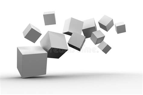 Digitally Generated Grey Cubes Floating Stock Illustration Illustration Of Grey Digital 42553115