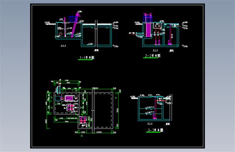集水池和格栅渠autocad 2013模型图纸下载 懒石网