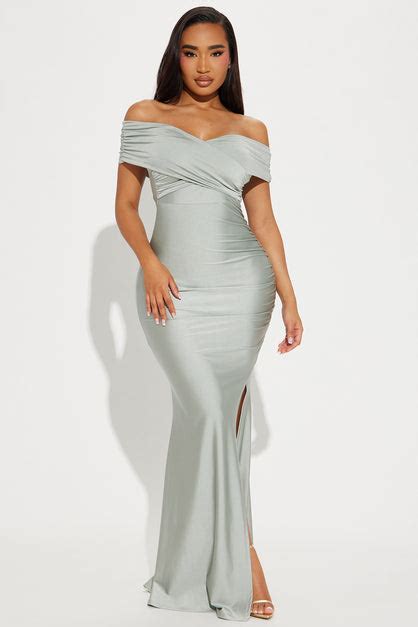 Ignore The Romance Maxi Dress Silver Fashion Nova