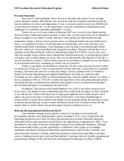 Molnar Personal Statement NSF Fellowship Pdf NSF Graduate Research Fellowship Program