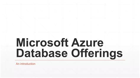 Microsoft Azure Database Offerings Ppt