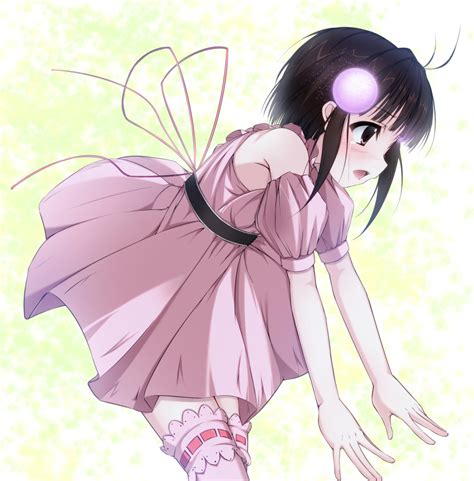 Safebooru 1girl Ahoge Bare Shoulders Blush Brown Eyes Brown Hair