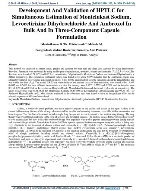 Development And Validation Of Hptlc For Simultaneous Estimation Of Montelukast Sodium