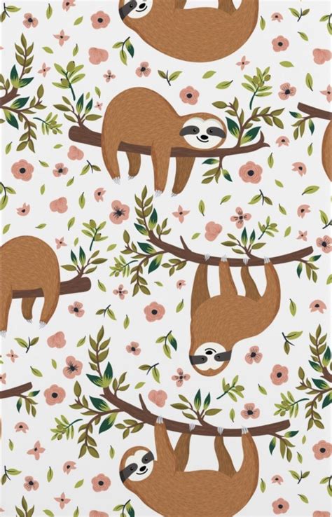 Sloth Pattern Wallpaper Iphone Cute Cute Wallpapers Pretty