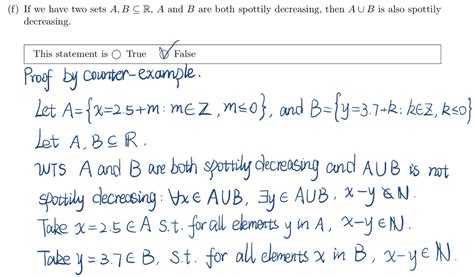 Solved F If We Have Two Sets A BR A And B Are Both Chegg
