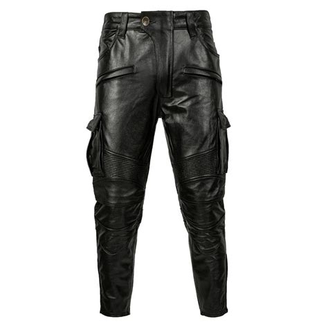 Pantalon Cuir Biker Homme