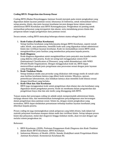 Dasar Coding Bpjs Kesehatan Pdf