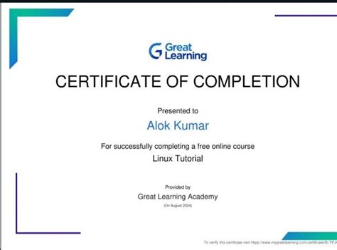 Alok Kumar On Linkedin Linux Greatlearning Certification Techskills