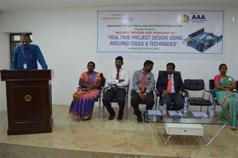 National Level Workshop On “real Time Project Design Using Arduino Tools Andtechniques” On 0602