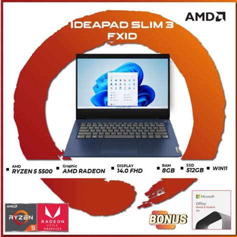 Jual Lenovo Ideapad Slim 5 F7id Fxid Ryzen 5 5500 8gb 512ssd Vega7
