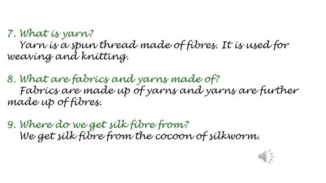 CBSE Class 6 Science Fibre To Fabric Part 2 Practice Questions