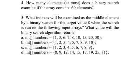 solved 4 how many elements at most does a binary search