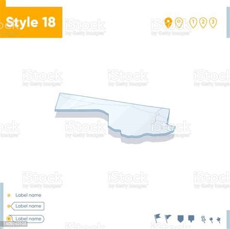 남부 보츠와나 물과 도로가있는 흰색 배경에 3d지도 그림자가 있는 벡터 맵입니다 0명에 대한 스톡 벡터 아트 및 기타 이미지