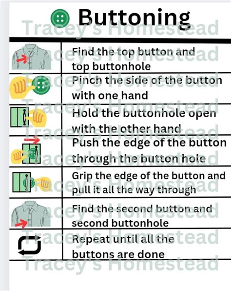 Buttoning Task Analysis Printable Autism Etsy