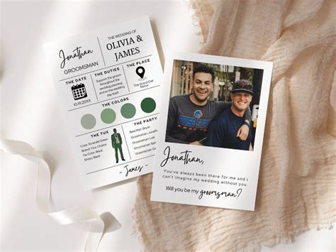 Groomsman Proposal Card Modern Groomsmen Proposal Card Template Best
