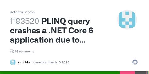 Plinq Query Crashes A Net Core 6 Application Due To Unhandled