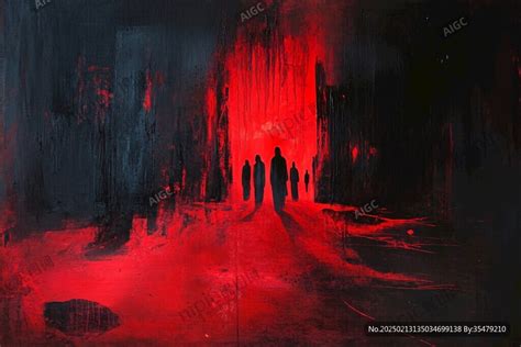 Ai创作图禅意油画 概念画 梦幻黑红色水彩背景 红黑装饰油画 高端红色油画背景 抽象油画人 宽幅油画 夜色油画 魔界油画 恐怖抽象画 炫酷画