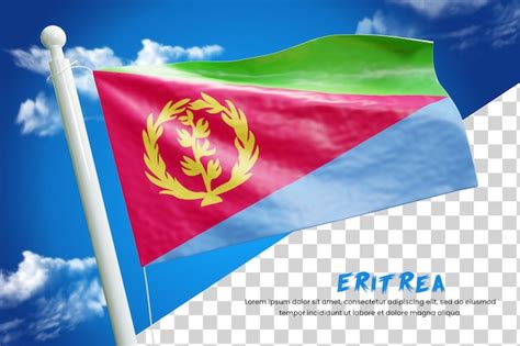 Premium Psd Eritrea Realistic Flag 3d Render Isolated Or 3d Eritrea Waving Flag Illustration