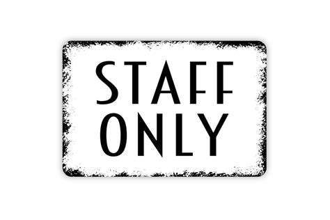 Staff Only Signs Printable