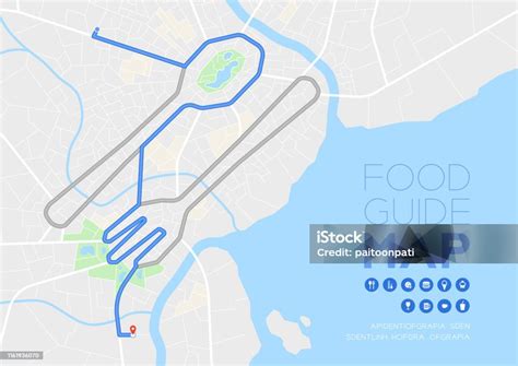 복사 공간 벡터 Eps 10 회색 배경에 격리 주간 모드 그림에서 아이콘 개념 도로 숟가락 및 포크 모양 디자인 음식 가이드