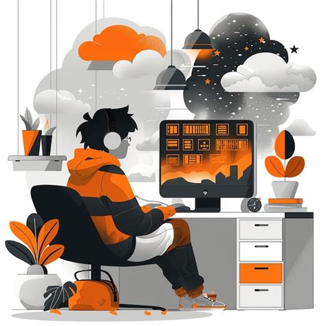 Cloud Computing Specialist Machine Learning Illustration Premium AI