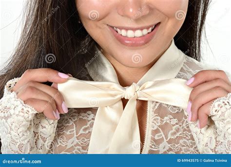 Female Portrait Of Cute Lady Isolated On A White Background Stock Image