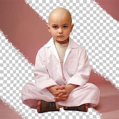 Premium PSD Middle Eastern Pediatrician Boy Poses Skeptically Bald