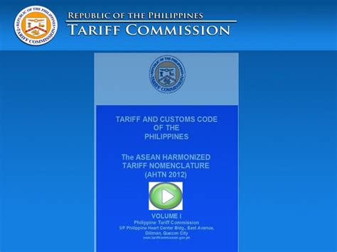 Sample Tariff Classification
