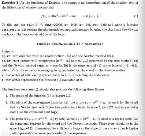 Solved Exercise 2 Use The Functions Of Exercise 1 To Compute
